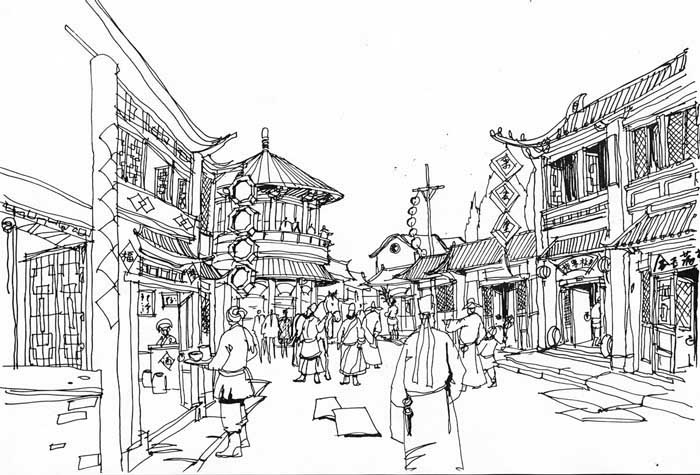 古建筑简笔画图片大全,中古典建筑简笔画,简单古建筑画(第7页)_大山谷图库